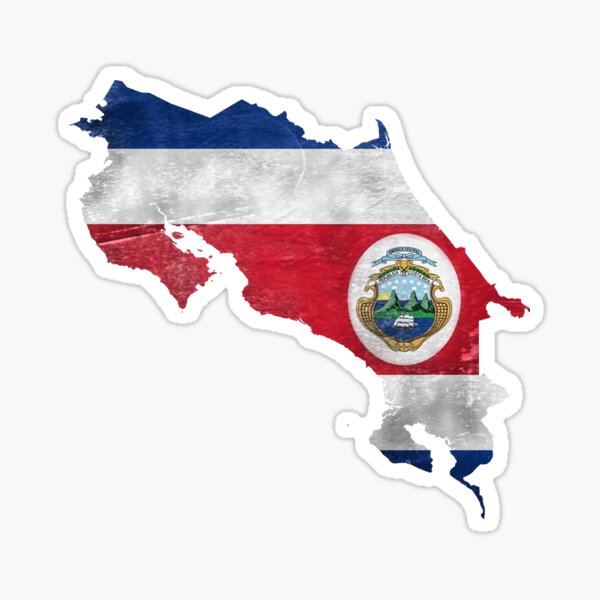 "Costa Rica Flag / Map" Sticker for Sale by PETRIPRINTS | Redbubble