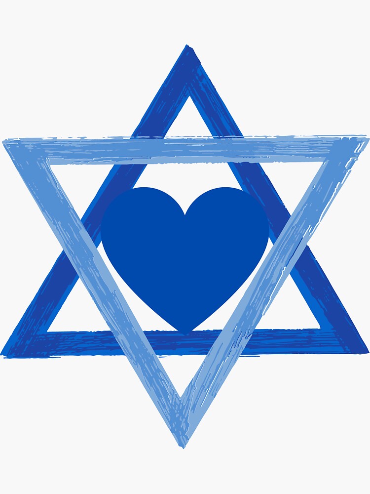 "Star of David with a Heart" Sticker for Sale by NJGDesigns | Redbubble