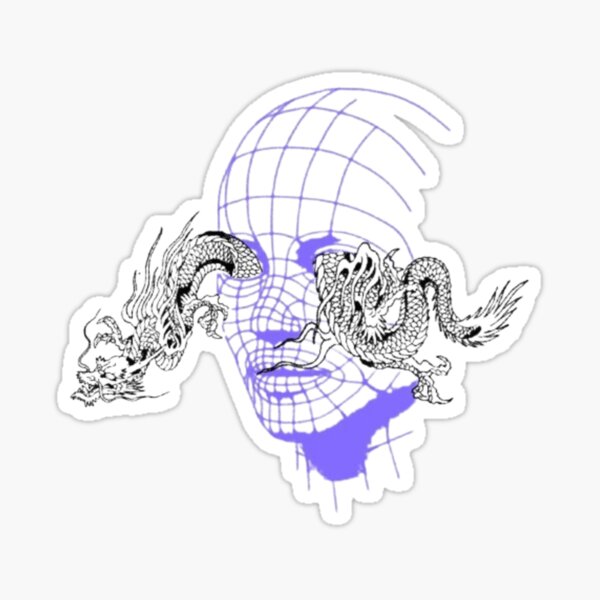 "Chinese Dragon Face" Sticker by ViSerendipity | Redbubble