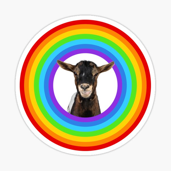 "Rainbow Happy Baby Goat" Sticker by toadsforall | Redbubble