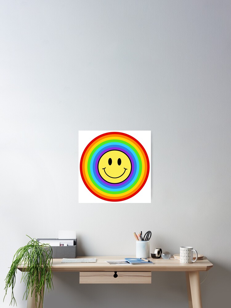 "Rainbow Smiley Face" Poster for Sale by toadsforall | Redbubble