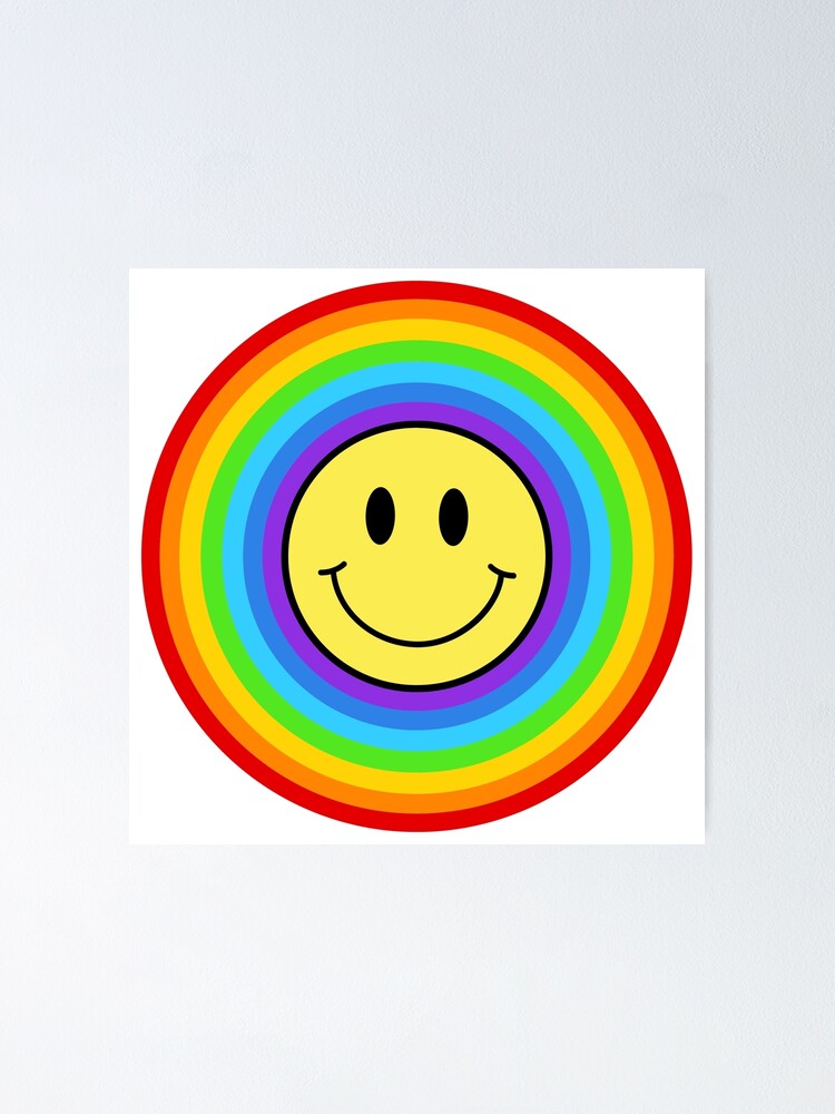 "Rainbow Smiley Face" Poster for Sale by toadsforall | Redbubble