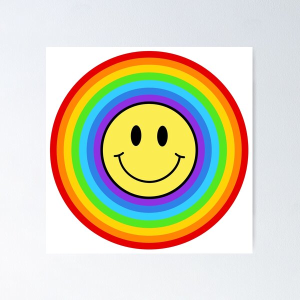 "Rainbow Smiley Face" Poster for Sale by toadsforall | Redbubble