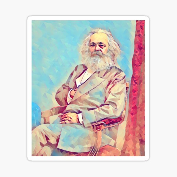 "Karl Marx (Light Blue)" Sticker by CommonThread | Redbubble