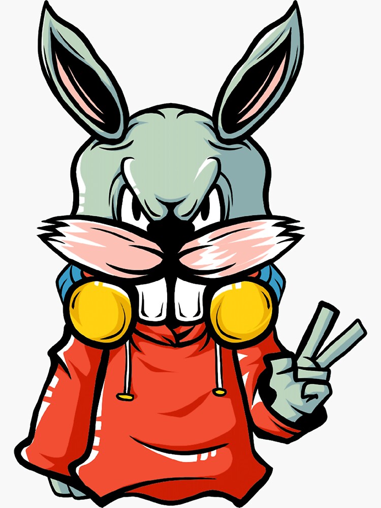"Angry Bunny" Sticker for Sale by GrowthDesigner | Redbubble