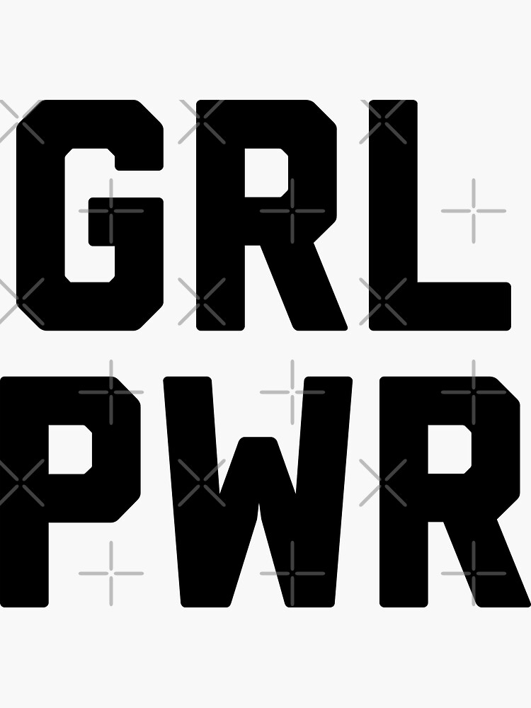 "GRL PWR GIRL POWER " Sticker by MadEDesigns | Redbubble