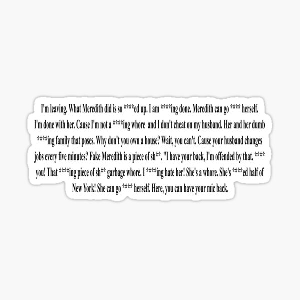 "Lisa Barlow Rant" Sticker by tlee322 | Redbubble