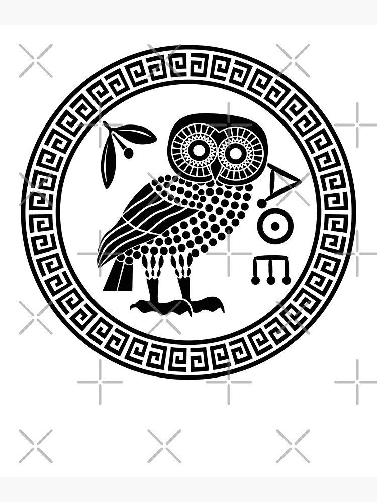 Póster «mitología griega | Búho de Atenea» de Estrytee | Redbubble