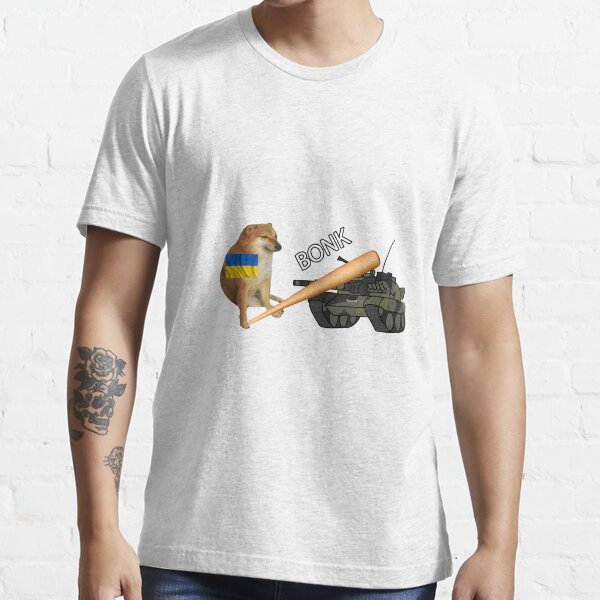 "Ukrainian Cheems Bonk a Russian Tank" T-shirt by UncleApo | Redbubble