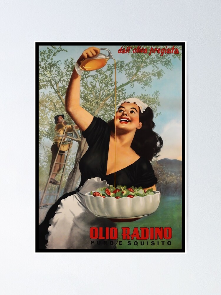 "Vintage Italian Olive Oil Italian Food Kitchen Art Italy" Poster for ...
