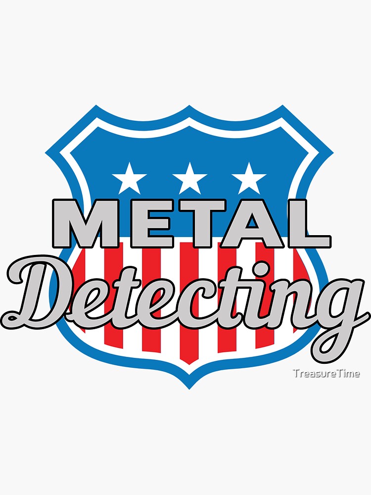 "Metal Detecting with US Route Sign" Sticker by TreasureTime | Redbubble