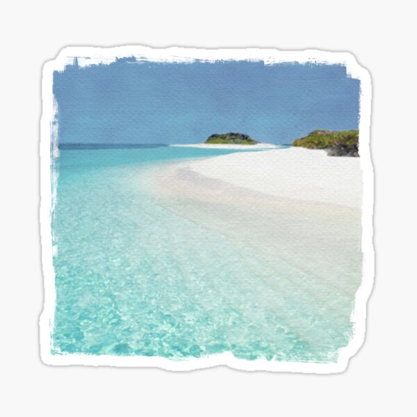 "Tropical Beach Scene" Sticker for Sale by WildAliceArt | Redbubble