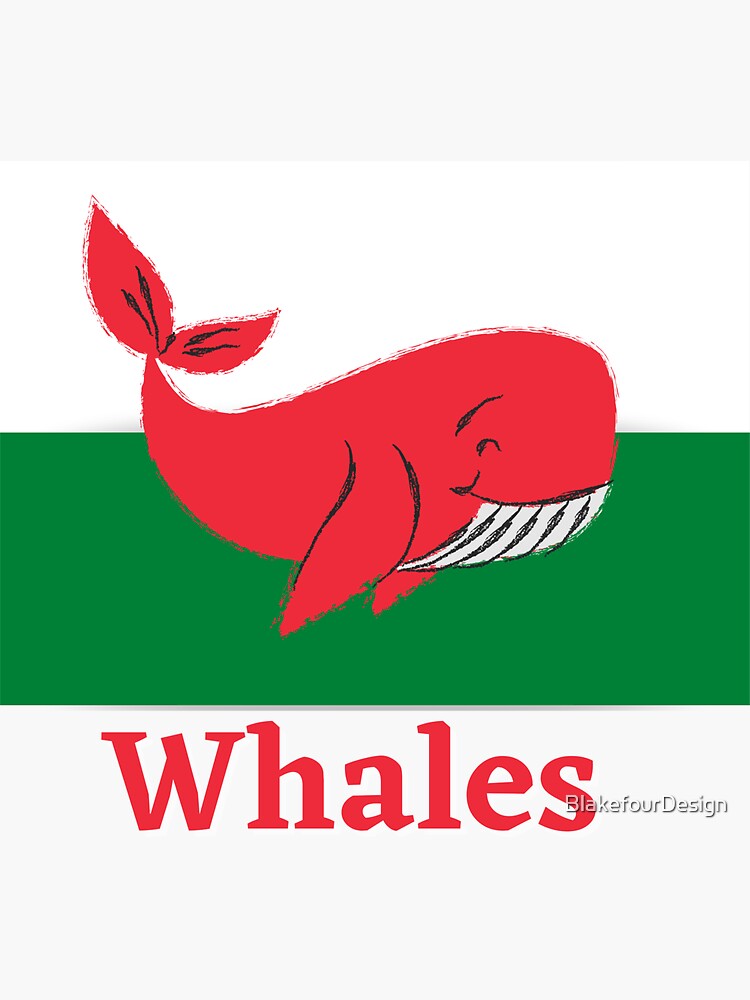 "Whales (Wales) Flag" Sticker by BlakefourDesign | Redbubble