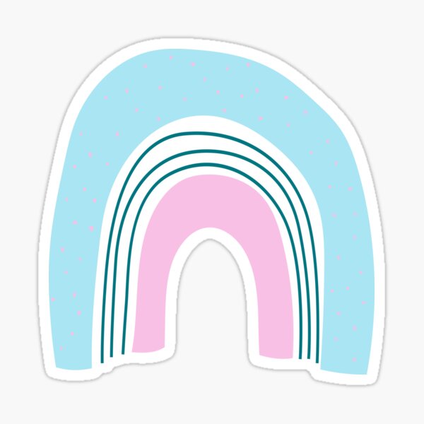 "Organic rainbows - Cute pink and blue pastel rainbow" Sticker by ...