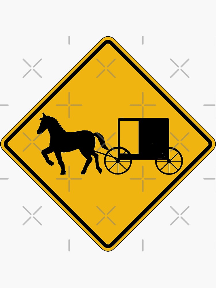 "Horse carriage crossing sign" Sticker for Sale by MayaHanna | Redbubble