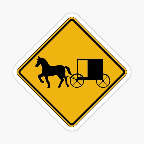 "Horse carriage crossing sign" Sticker for Sale by MayaHanna | Redbubble