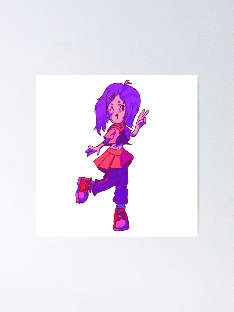 "Pink Power Peace Sign Girl" Poster by blumbykins | Redbubble