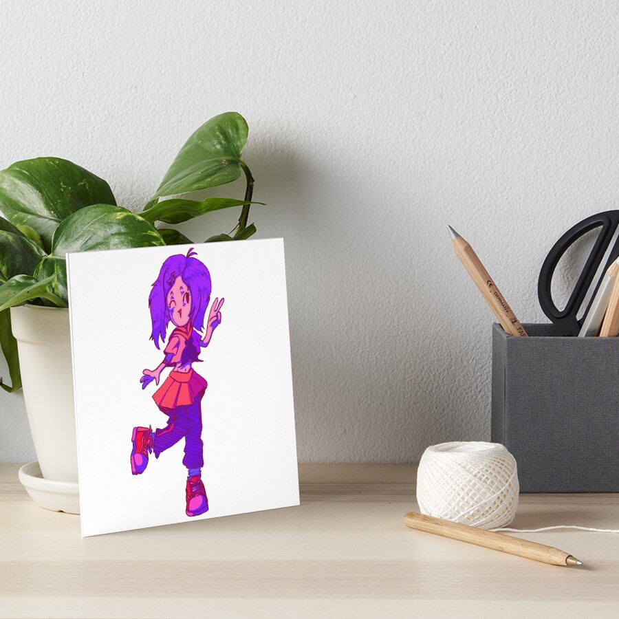"Pink Power Peace Sign Girl" Art Board Print by blumbykins | Redbubble