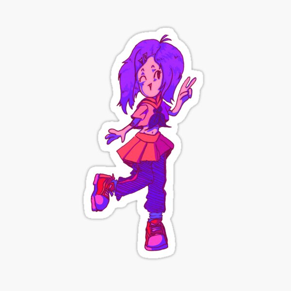 "Pink Power Peace Sign Girl" Sticker by blumbykins | Redbubble