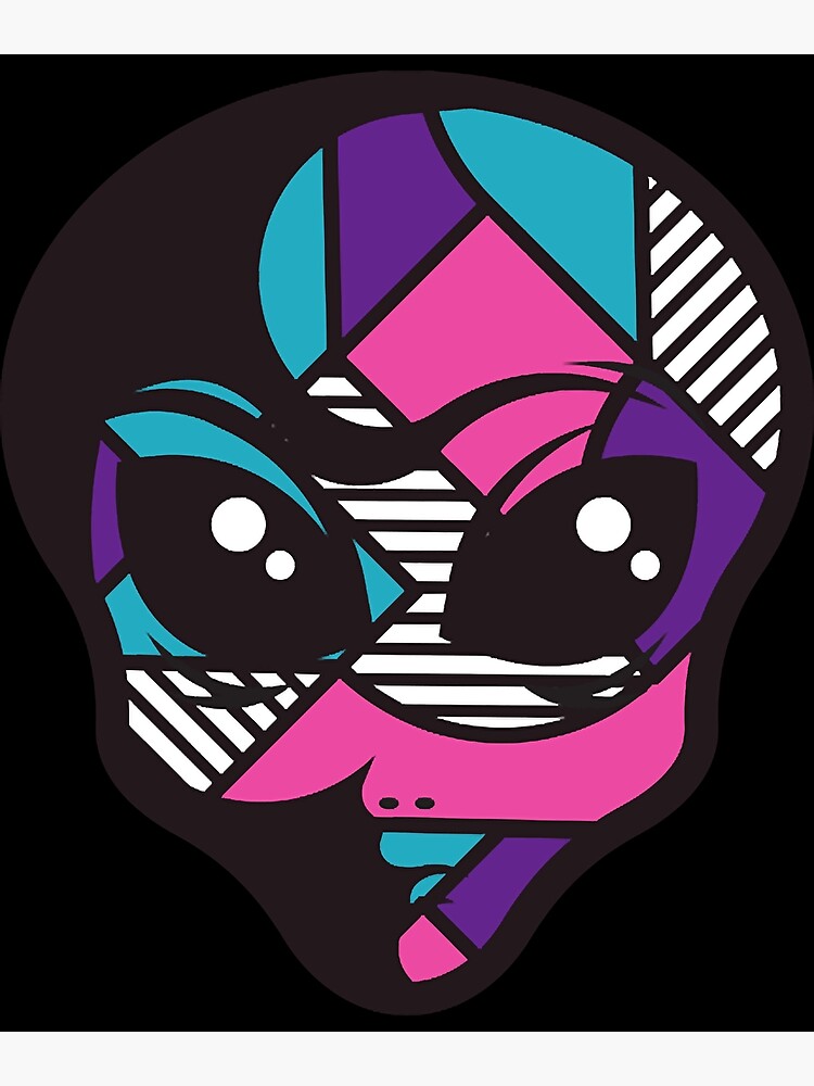 "Abstract Alien Head Geometric Shapes " Poster for Sale by AcaxaHino ...