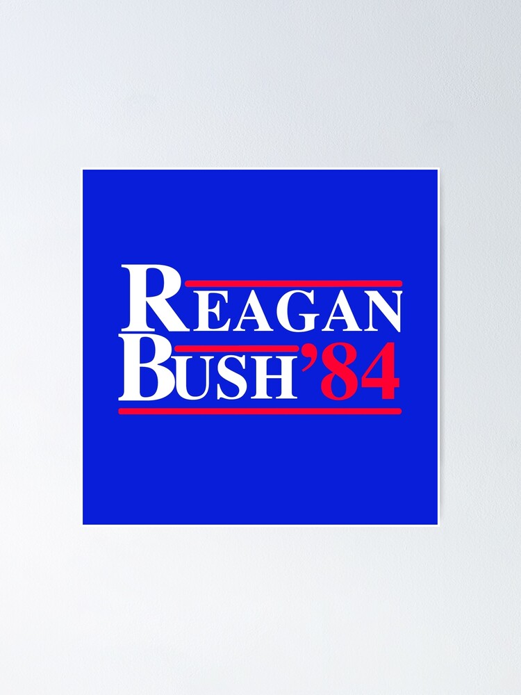 "Reagan Bush '84 Retro Logo Red White Blue Election Ronald George 1984 ...