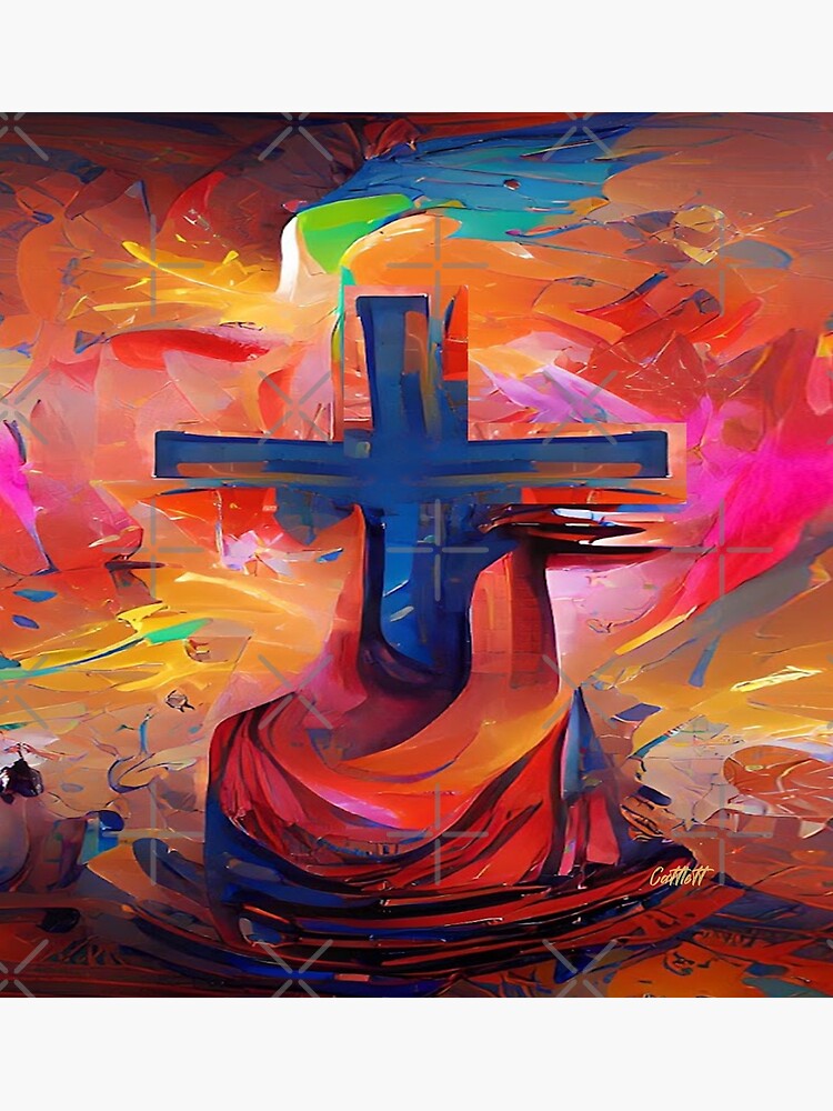 "Artsy Painting of Christian Cross" Art Print for Sale by CattlettArt ...