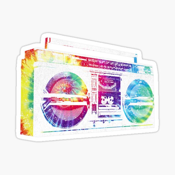 "Ghetto Blaster Boombox Radio Hip Hop Music Tie Dye Premium " Sticker ...