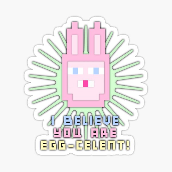 "8 Bit Pixel Bunny Rabbit (Easter - Ver. 2)" Sticker by AbsurdlyEpic ...