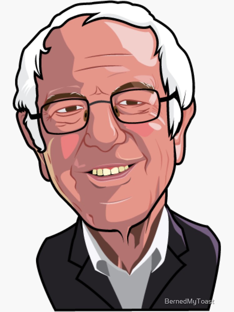 "Cartoon Bernie" Sticker by BernedMyToast | Redbubble