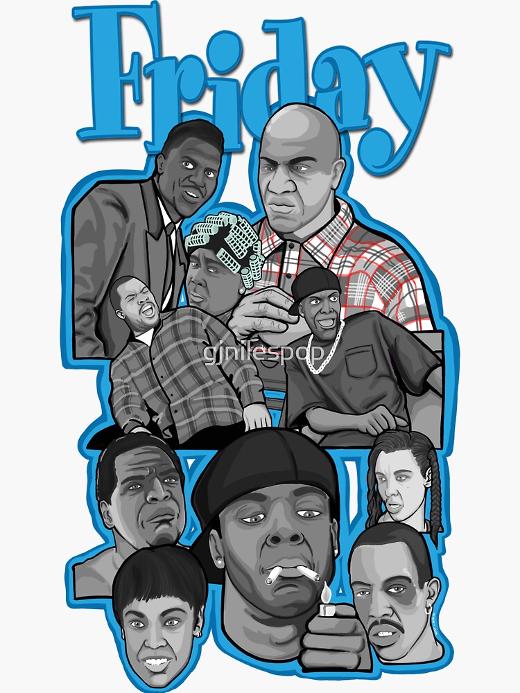 "Friday character collage" Sticker for Sale by gjnilespop | Redbubble