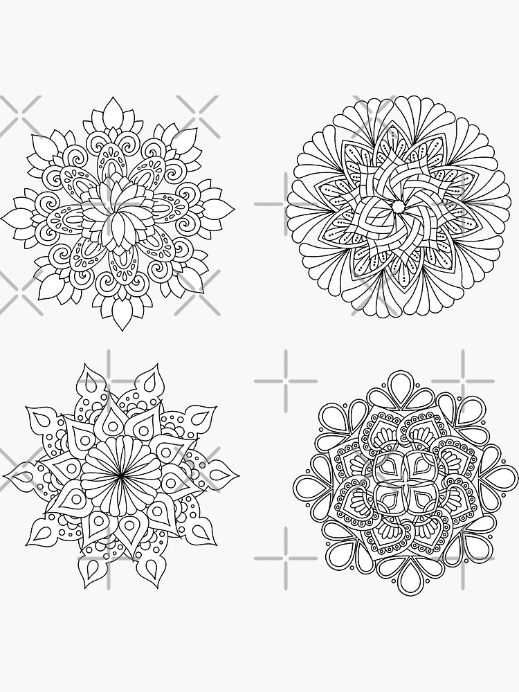 "mandala sticker kit coloring" Sticker by CoralCH | Redbubble