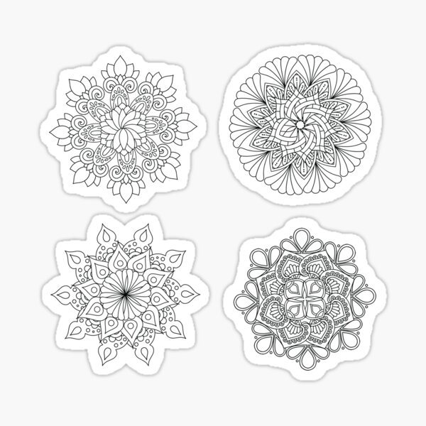 "mandala sticker kit coloring" Sticker by CoralCH | Redbubble