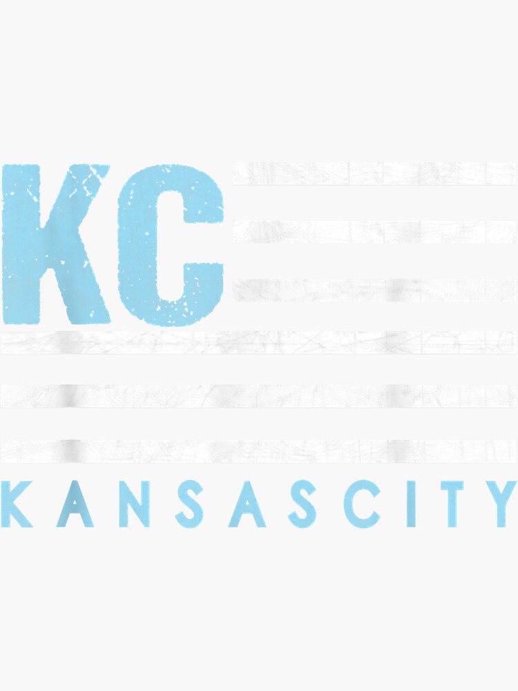 "KC Flag Royal Light blue KC Kansas City Patriotic flag 10686" Sticker ...