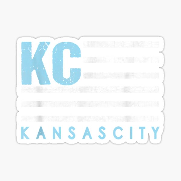 "KC Flag Royal Light blue KC Kansas City Patriotic flag 10686" Sticker ...