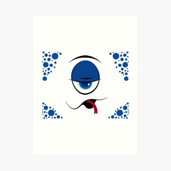 "Cartoon one eyed face" Art Print by IshiSamara | Redbubble
