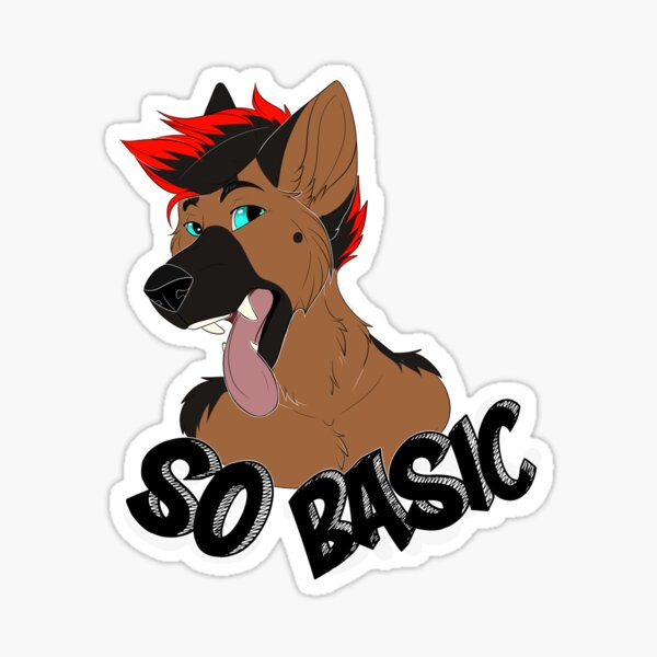 "So Basic GSD redandblack" Sticker for Sale by mangoweasel | Redbubble
