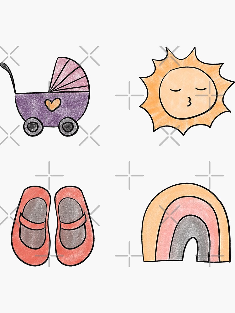"New Born Baby Shower Sticker Pack" Sticker by Scubedesign | Redbubble