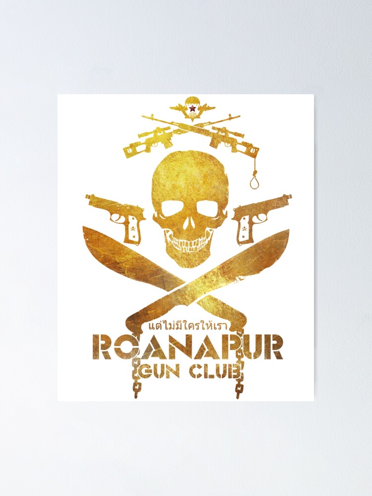 "Black Lagoon ROANAPUR GUN CLUB red " Poster for Sale by EleniPalCera56 ...