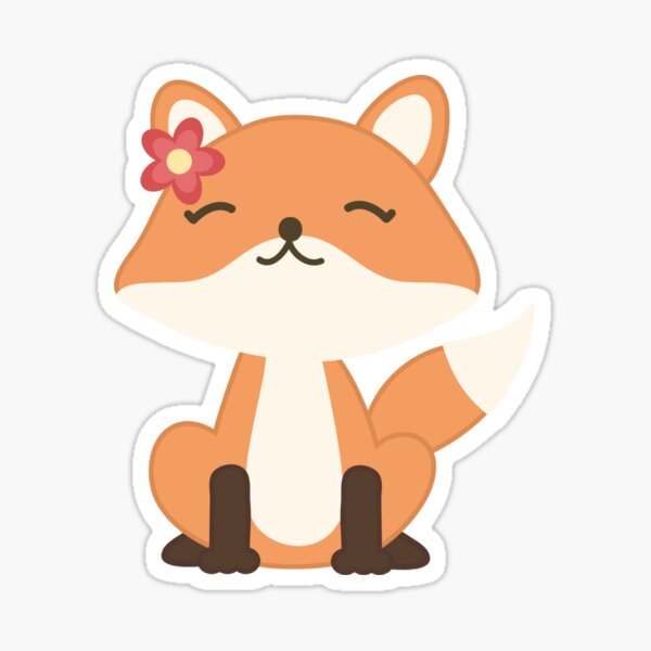 "Cute Fox" Sticker by WheelerDesign | Redbubble