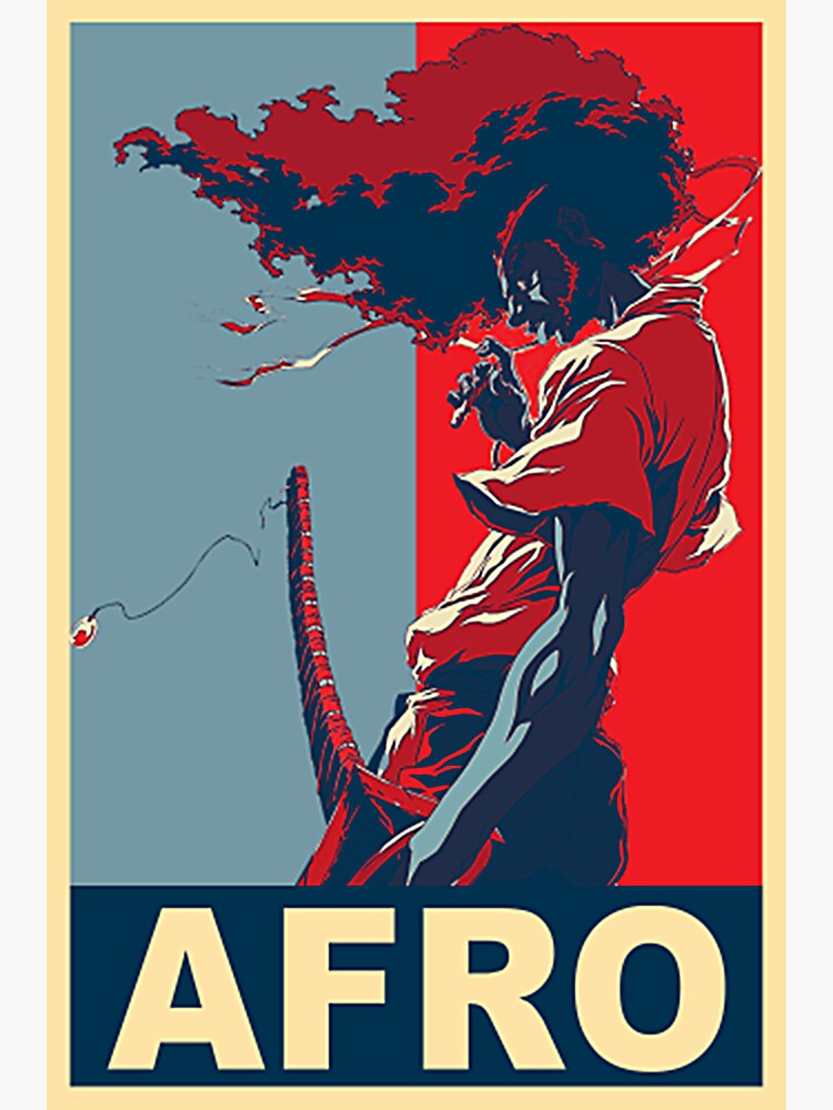 "Afro Samurai" Sticker by Brief1198 | Redbubble