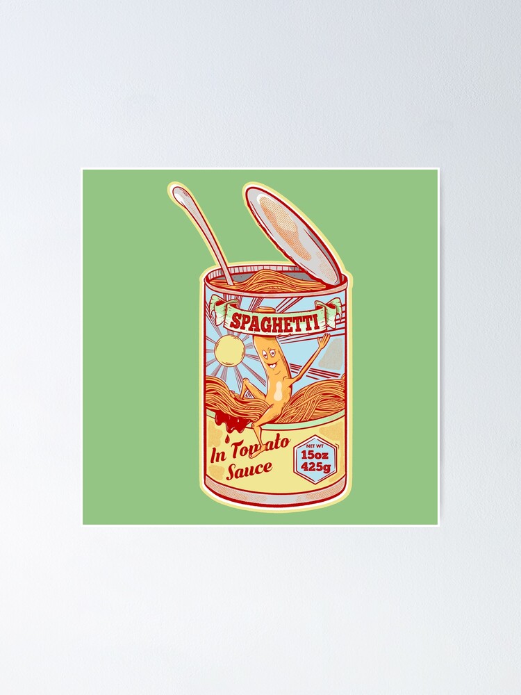 "Spaghetti Tin" Poster for Sale by piedaydesigns | Redbubble