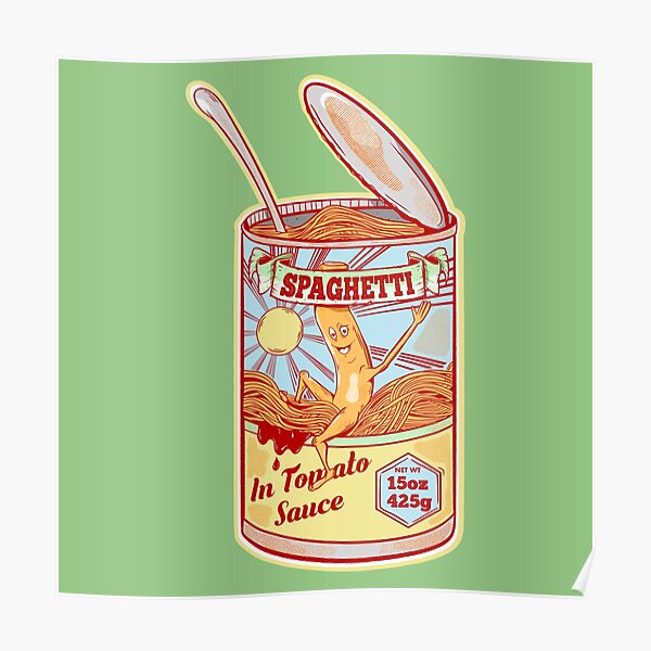"Spaghetti Tin" Poster for Sale by piedaydesigns | Redbubble