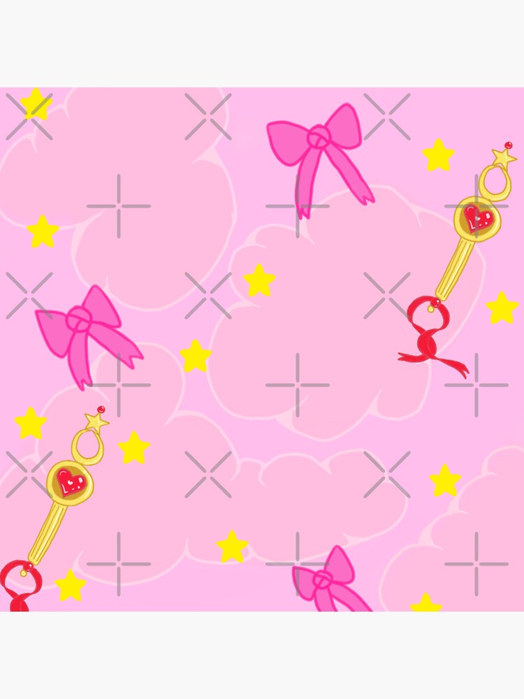 "Pink Magical Girl Pattern" Sticker by Maltak-Reg | Redbubble