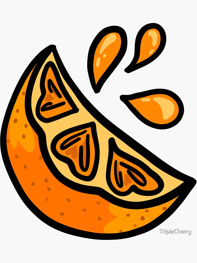 "Simple Orange Cartoon" Sticker by TripleCherry | Redbubble