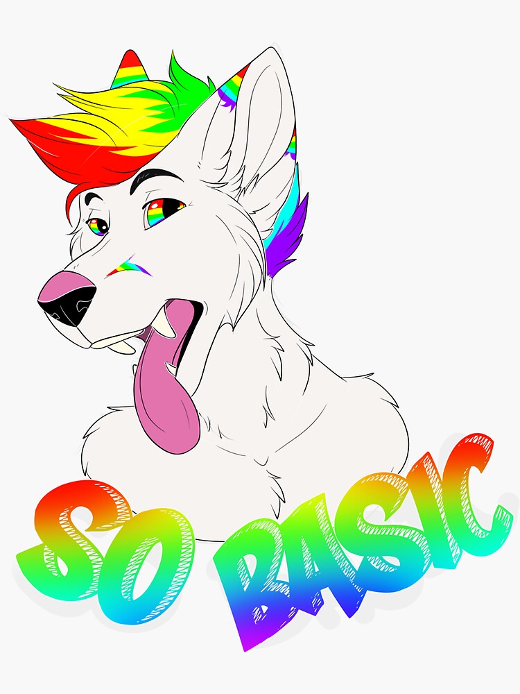 "So Basic White Rainbow Fox" Sticker for Sale by mangoweasel | Redbubble