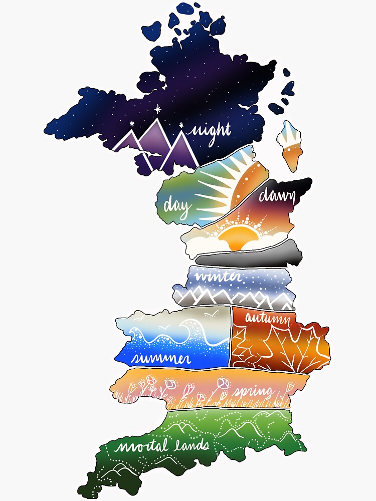 "Prythian Map" Sticker for Sale by Lauzydan | Redbubble