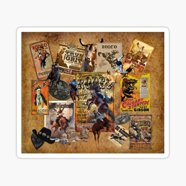 "RODEO USA. VINTAGE RODEO" Sticker for Sale by Tinpants | Redbubble
