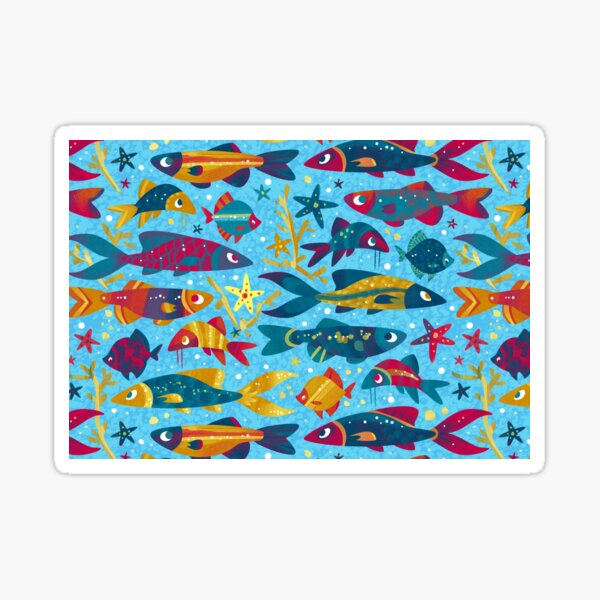 "One Fish, Two Fish, Lots of Fish" Sticker by hollybender | Redbubble