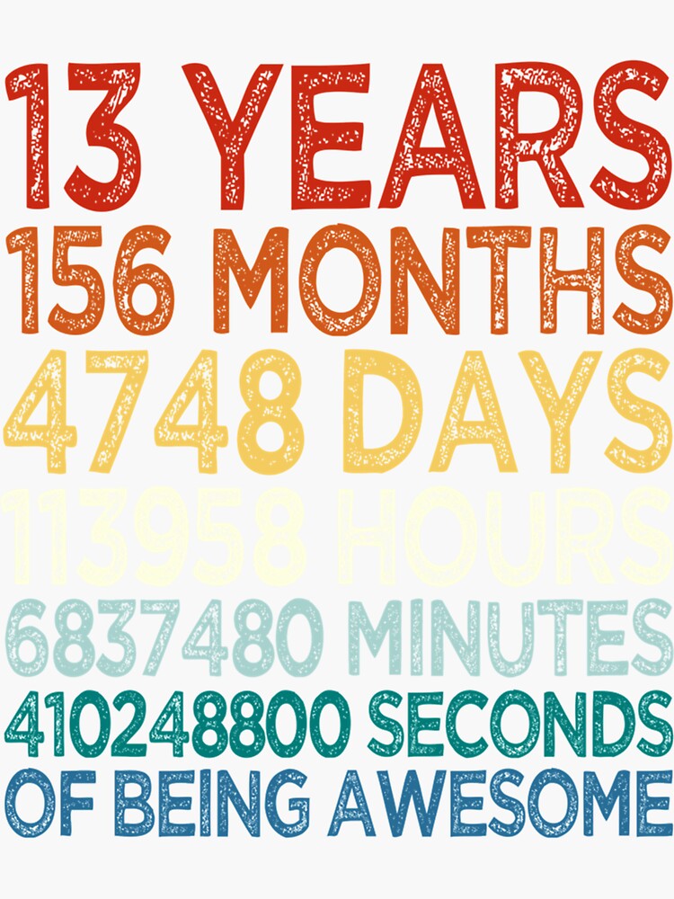 Sticker « 13 ans d'anniversaire, 13e anniversaire, treize ans d'être ...