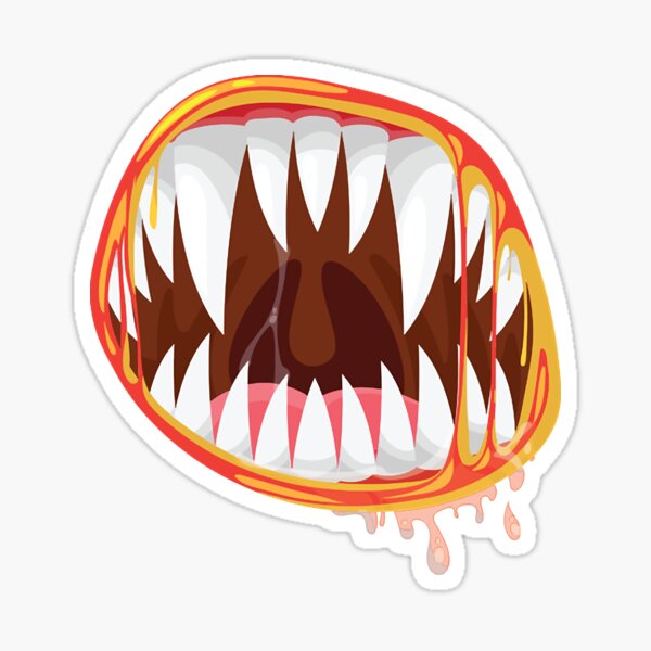 Scary Monster Vampire Alien Mouth Sticker By Atelehitco Redbubble
